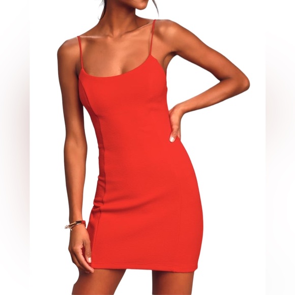 Lulus | Dresses | Lulus Red Backless Bodycon Mini Dress | Poshmark